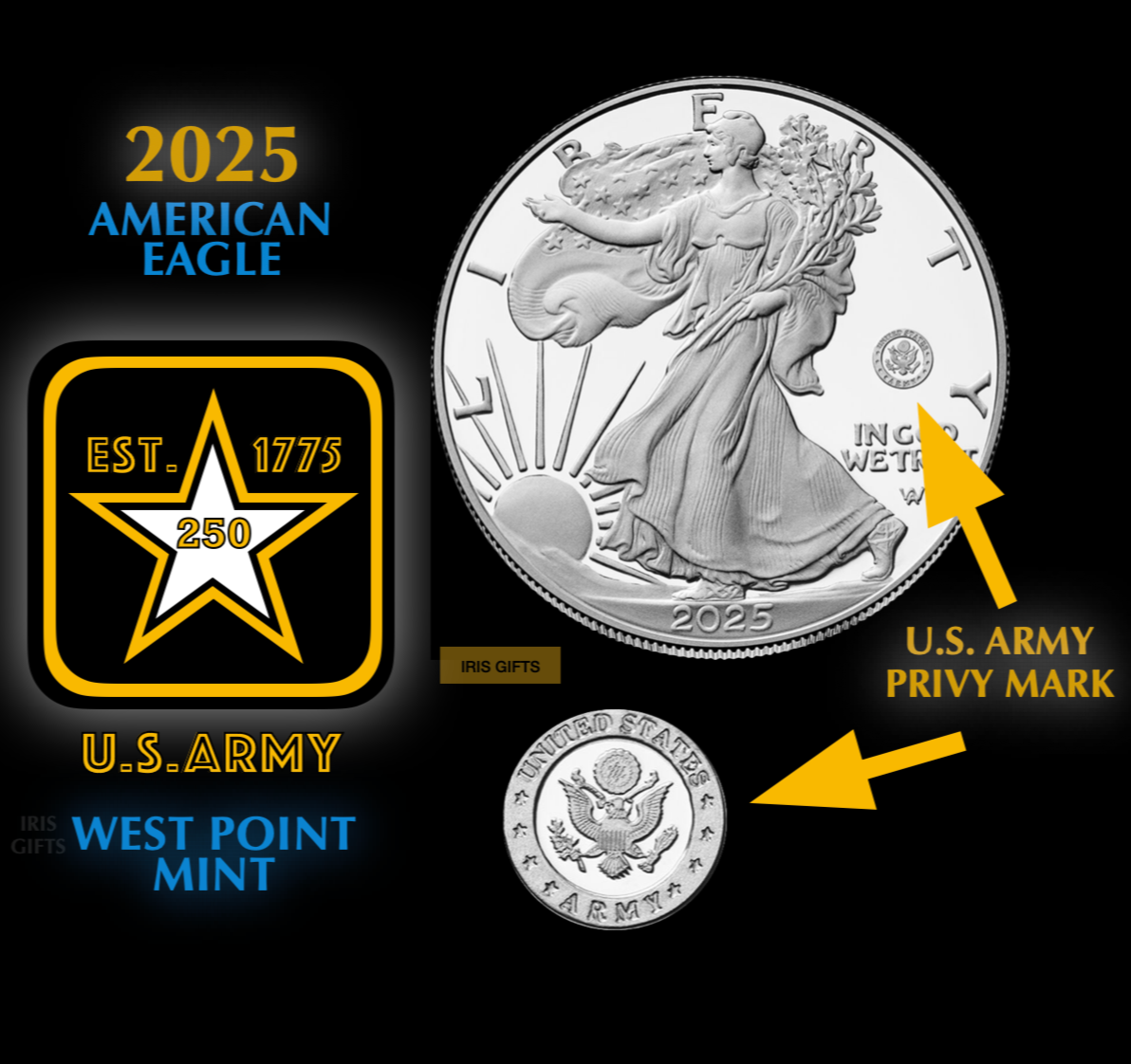 Patriotic Challenge Coin 250th Anniversary US Army Commemorative Coin ...