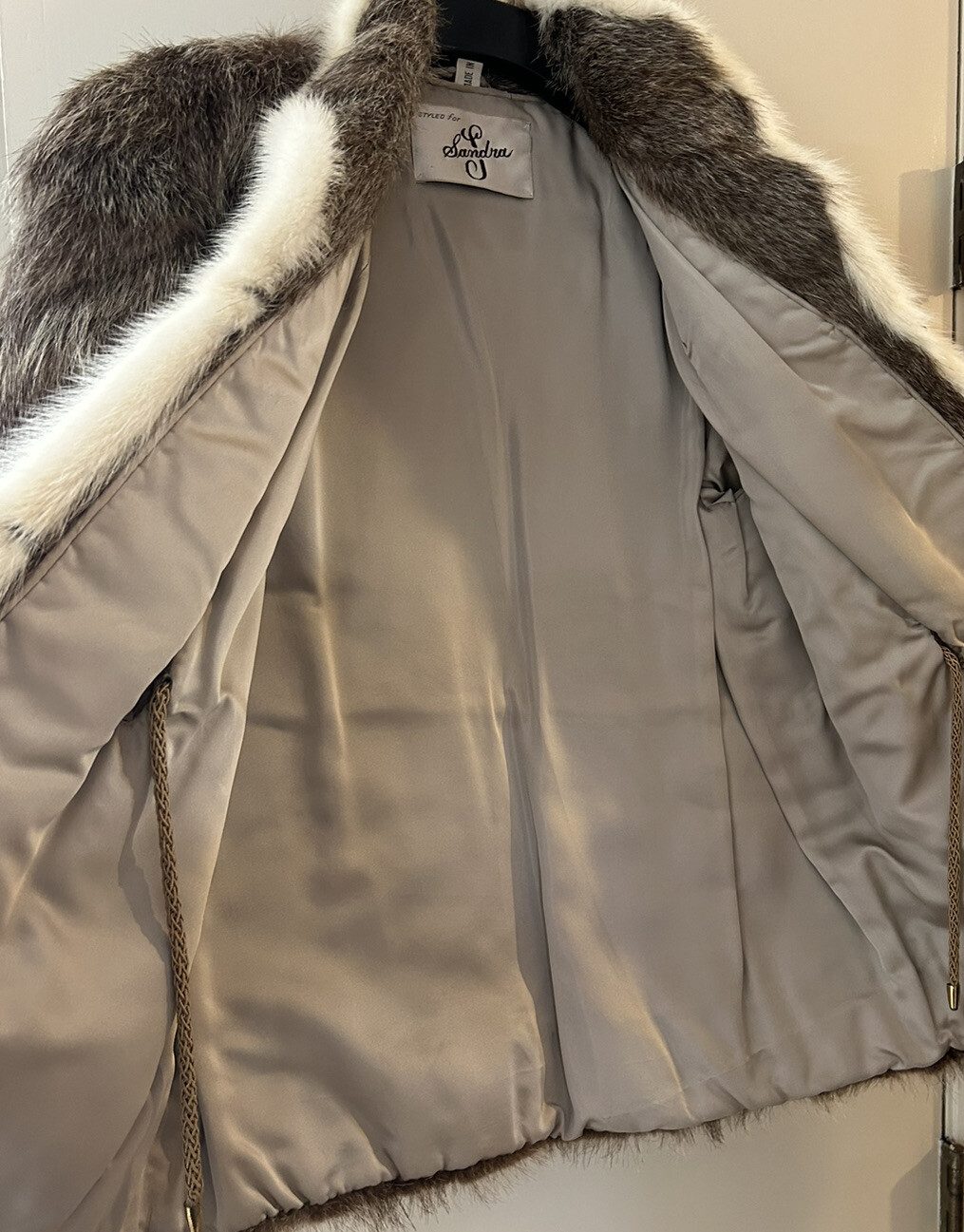 Nutria Jacket with Mink Trim Collar & Fronts - Gem