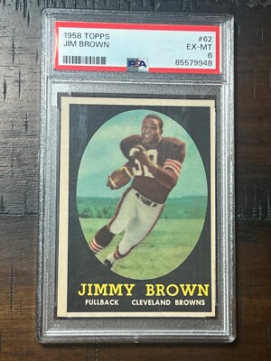 1958 Topps Jim Brown Rookie RC #62 PSA 6 Browns HOF Higher End Sharp ...