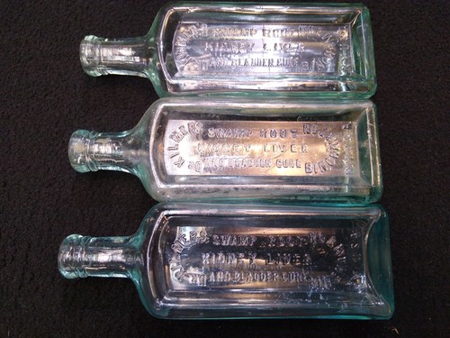 3 Antique Bottles Dr Kilmer's Swamp Root Kidney Liver Bladder Cure ...