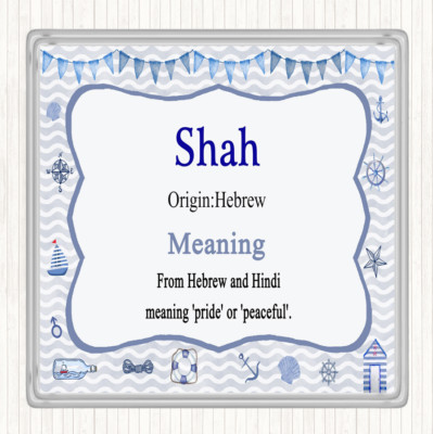 Shah Name Meaning Drinks Mat Coaster Nautical | eBay UK