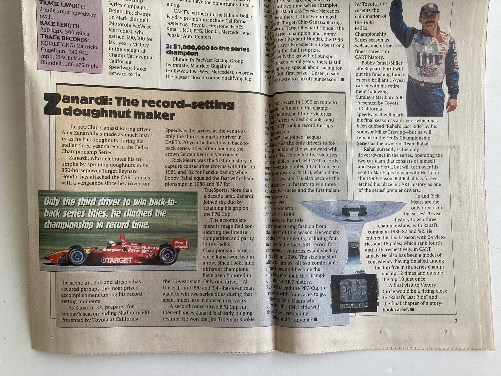 1999 Marlboro 500 Presented By Toyota Newspaper | eBay