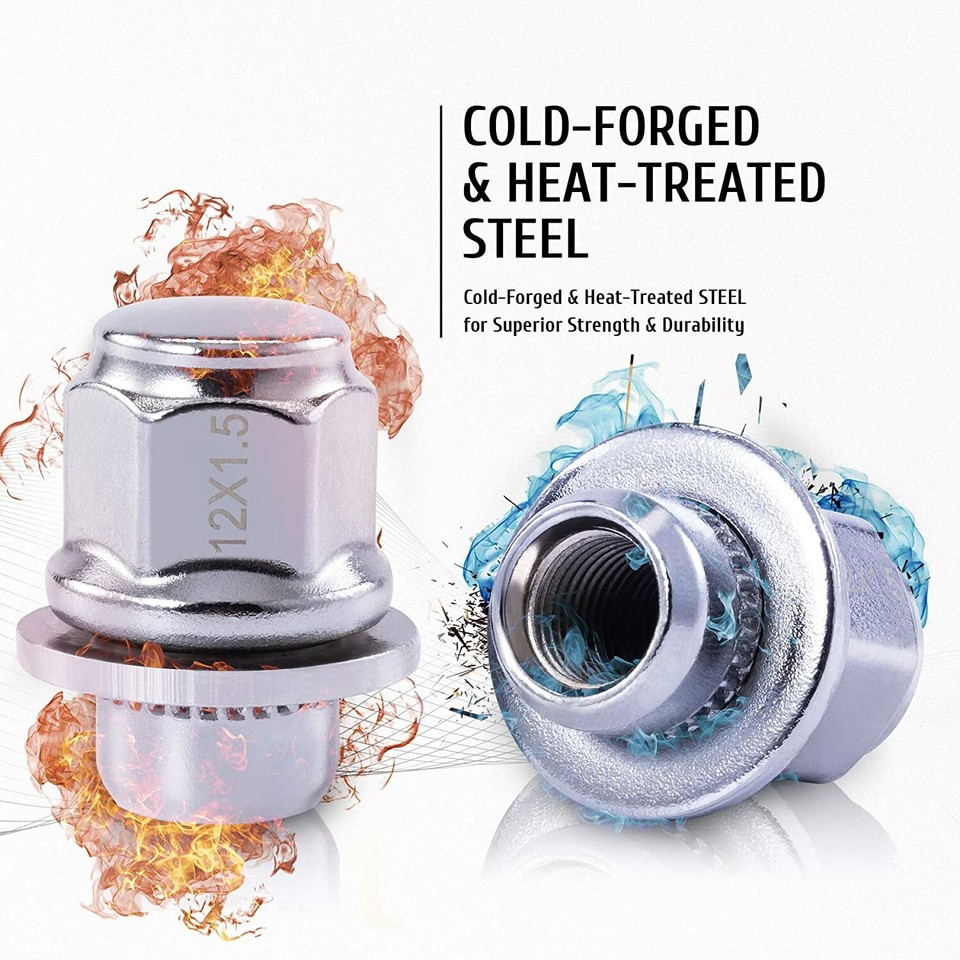 20 OEM Factory Lug Nuts Chrome For Toyota Lexus 12x1.5 Fits Mag Flat ...