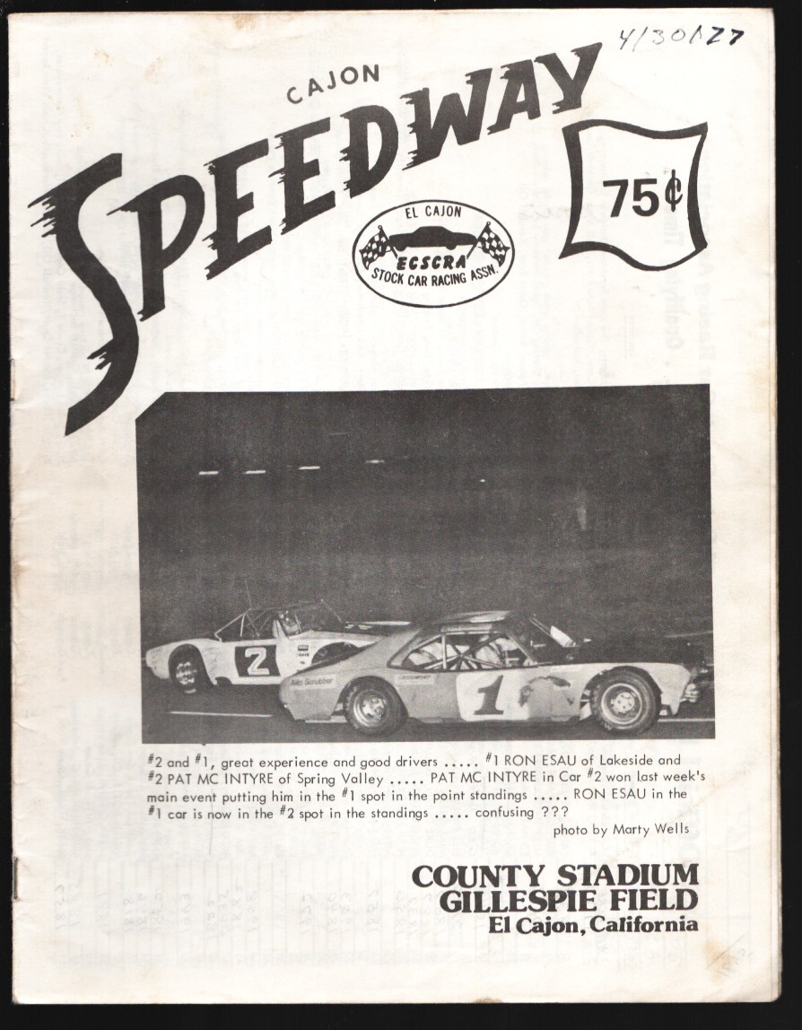 Sports Pub: Cajon Speedway Stock Car Race Program 4/301977-County ...