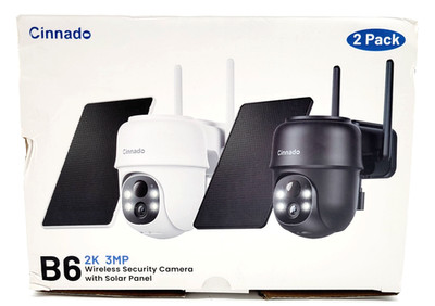 2 Pack Cinnado B6 2k 3MP Wireless Security Camera with Solar Panel | eBay