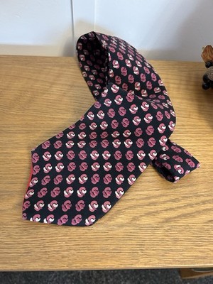 Vintage YSL Yves Saint Laurent Black Geometric Pattern Silk Tie | eBay UK
