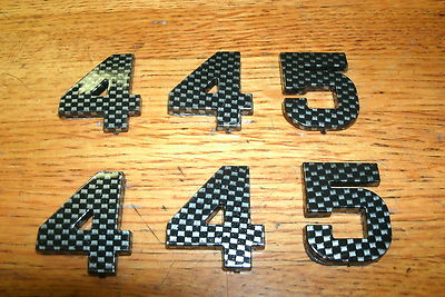 BUICK 445 ENGINE ID FENDER HOOD SCOOP QUARTER TRUNK EMBLEMS NEW SET ...