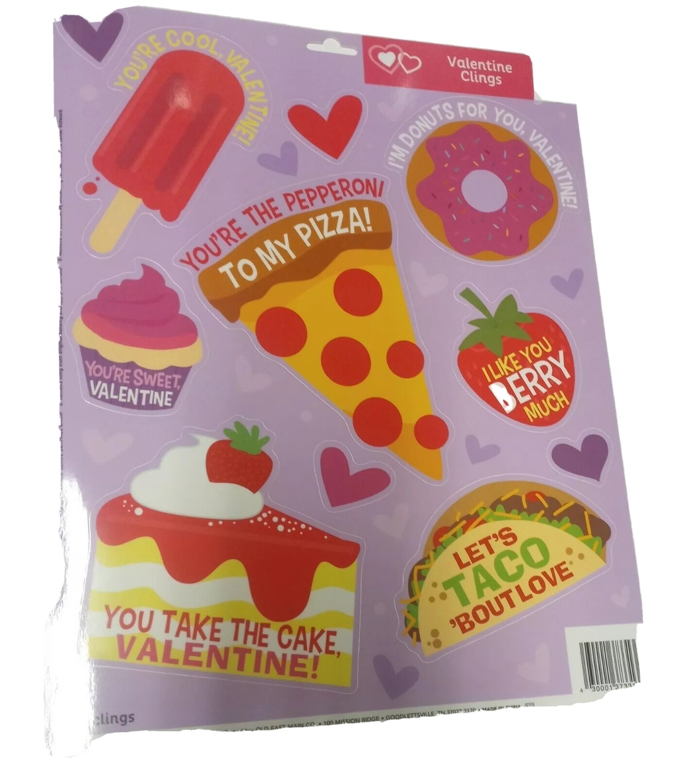 Valentines Day Reusable Window Clings-YOU'RE THE PEPPERONI TO MY PIZZA ...