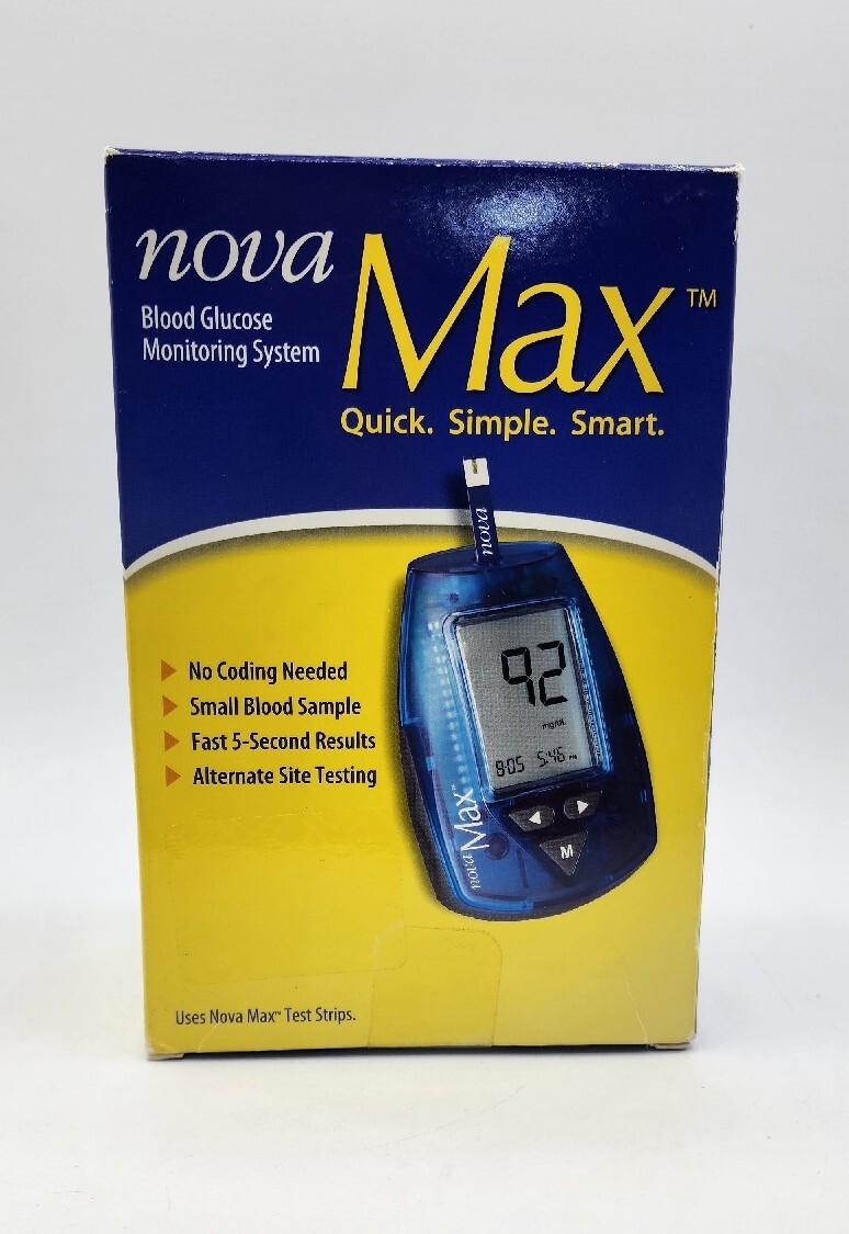 Nova Max Blood Glucose Monitoring System Meter -broken Display Screen ...