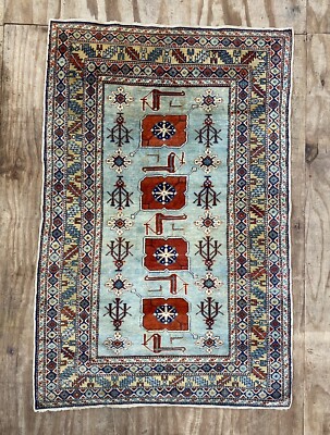 Vintage Caucasian Design Hand Knotted Rug | eBay UK
