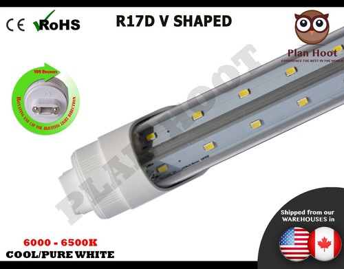 R17D 6FT 48WT Replacement for F72 T8T12/CW/HO LED V Shaped Tube Light ...