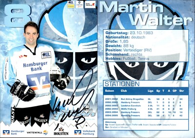Martin Walter Autograph AK Autograph Card Ice Hockey Hamburg Freezers ...