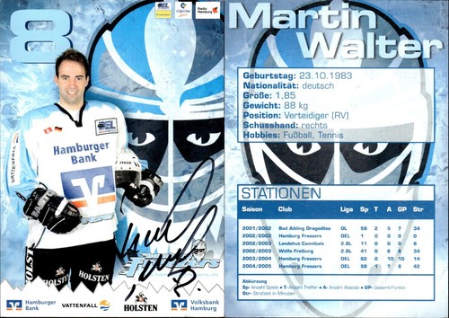 Martin Walter Autograph AK Autograph Card Ice Hockey Hamburg Freezers ...