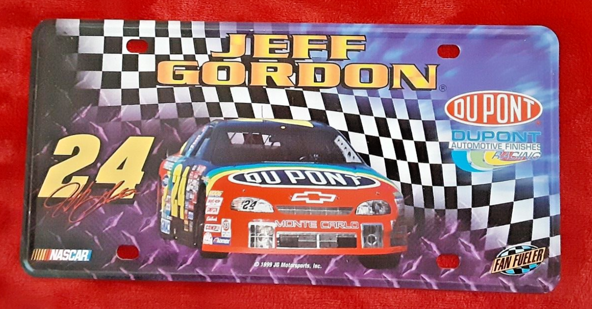 Jeff Gordon 24 Dupont Fan Fueler Decorative License Plate Vintage JG ...