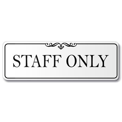 9x3 Inch Staff Only Sign Acrylic Self-stick Door Wall Signage Elegant ...