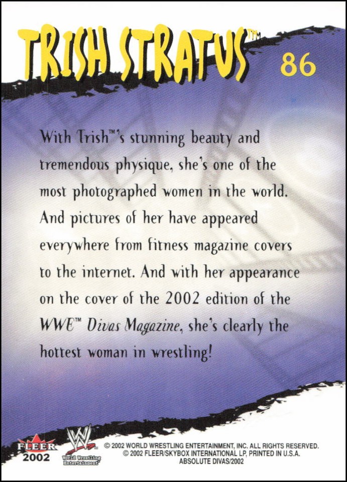 2002 Fleer WWE Absolute Divas #86 Trish Stratus | eBay