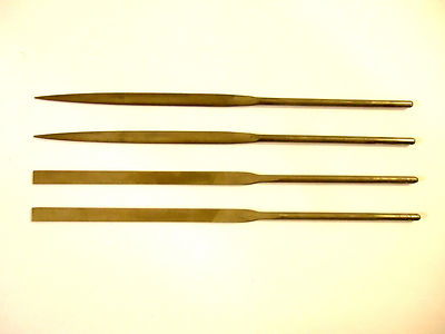 Swiss Made Needle Files 4 Pieces, 2 Crossing and 2 Pillar, #6 Cut, New ...