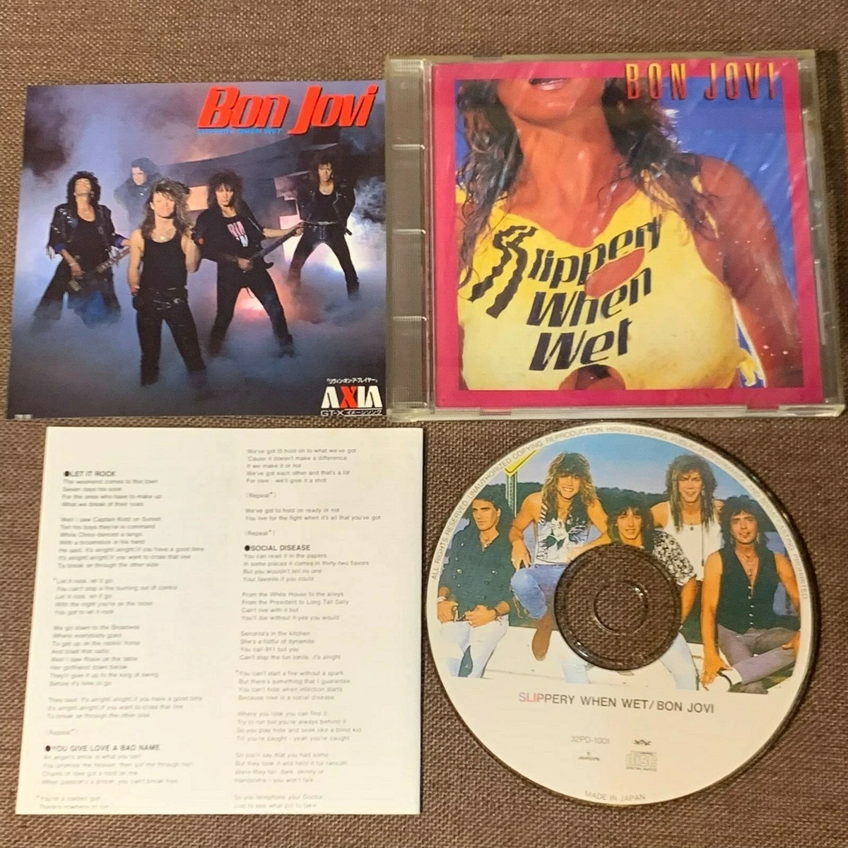 Bon Jovi Slippery When Wet Album Cover Artwork