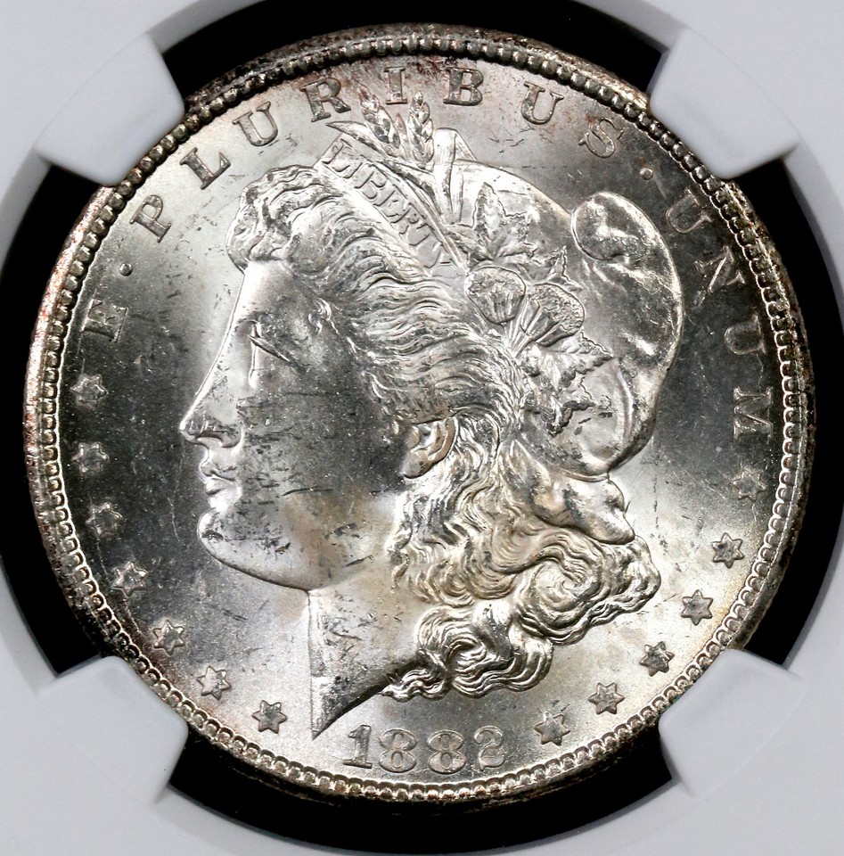 1882 CC MORGAN SILVER DOLLAR - MS63 NGC - CARSON CITY MINT-CARTWHEEL ...
