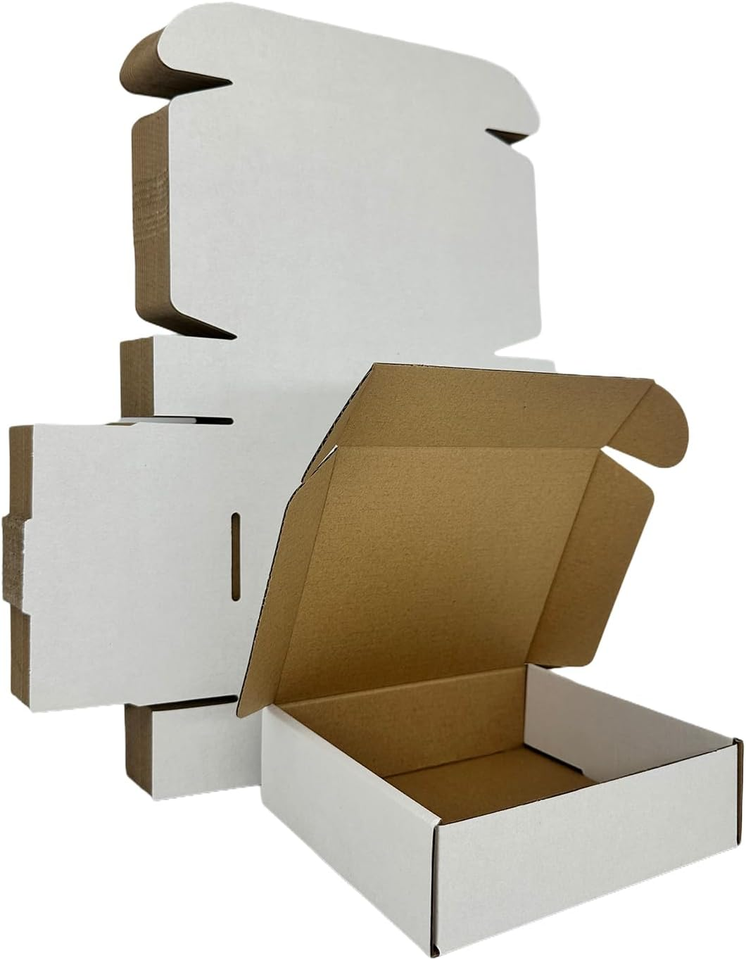 Small Shipping Boxes Set of 25/50, White or Black Corrugated Cardboard ...