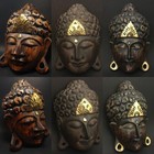 Buddha Face Wood Mask Hand Carved Wall Decor Art Hanging Meditate ...