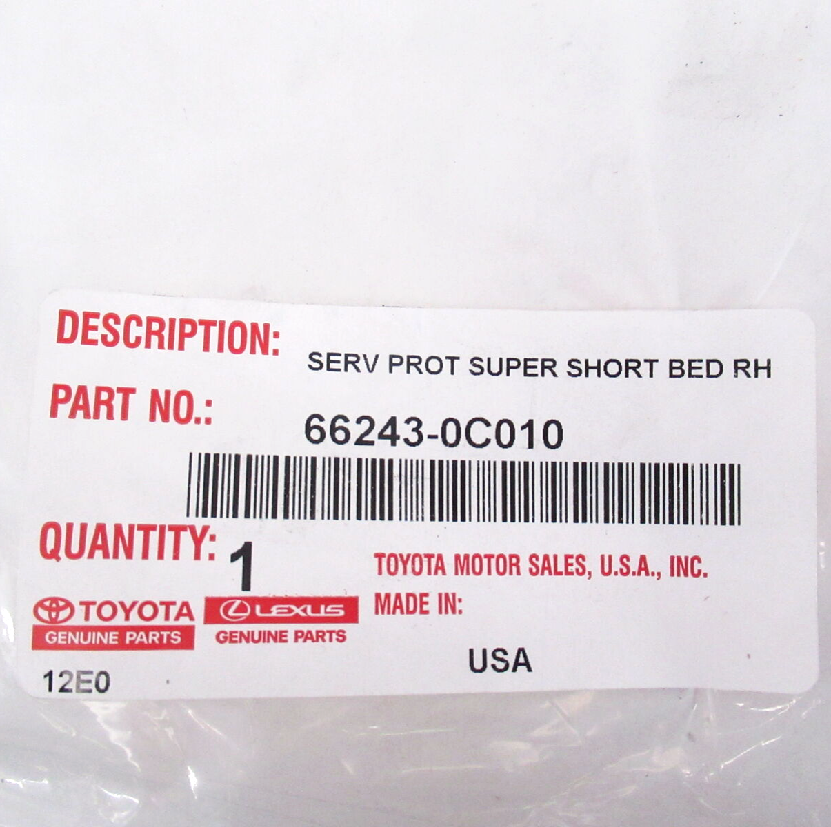 Genuine OEM Toyota 66243-0C010 Passenger Rear Stone Guard Protector 07 ...