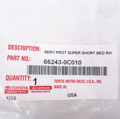 Genuine OEM Toyota 66243-0C010 Passenger Rear Stone Guard Protector 07 ...