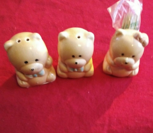 Chummy Bears Salt and Pepper Shakers With Toothpick Holder | eBay