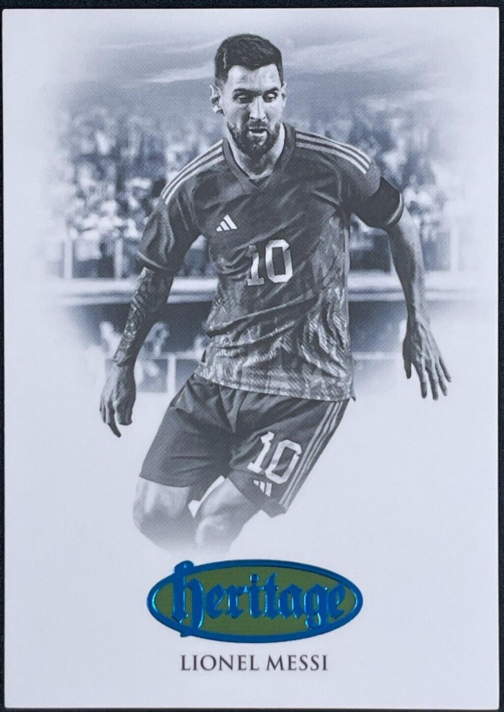 2022-23 Futera Unique World Football - Heritage Forwards Lionel Messi # ...