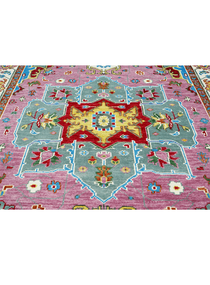 Handmade Pink Ivory Traditional Serapi Oriental Area Rug 9x12 ft | Hand ...
