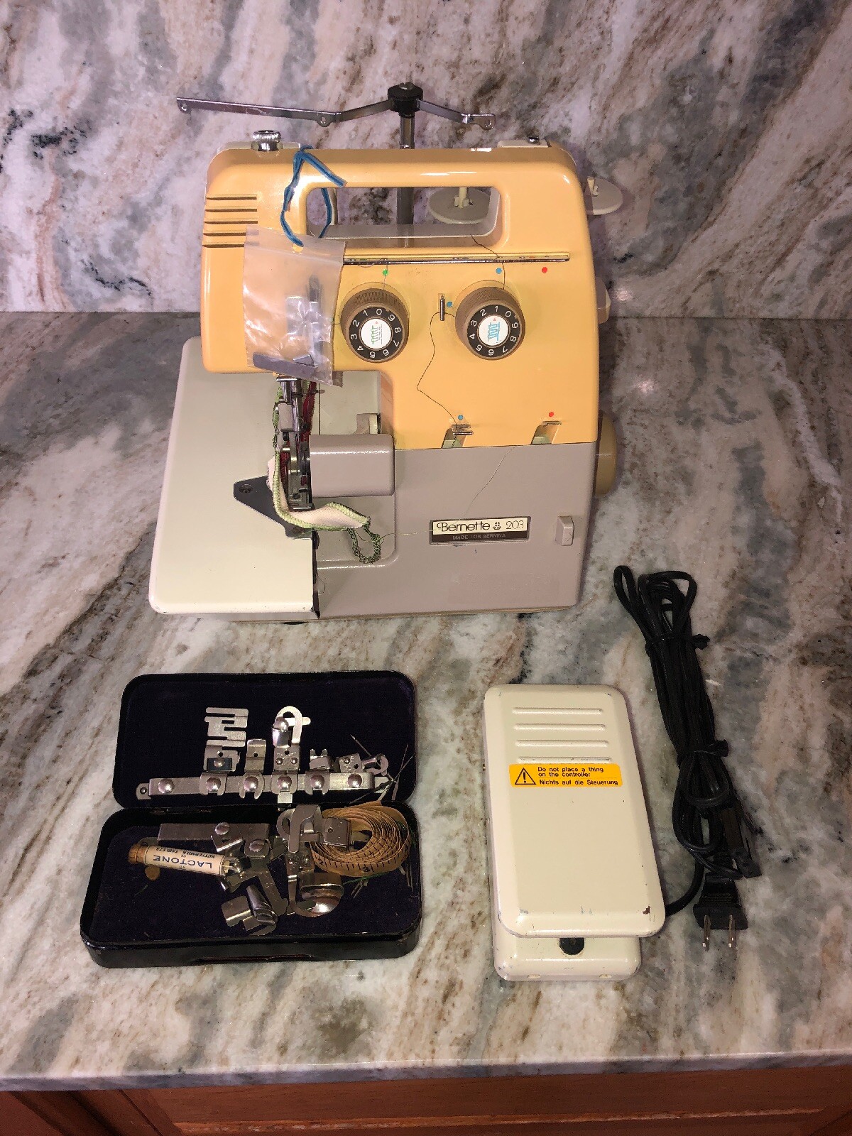 Bernette 203 Sewing Machine W Foot Pedal & Extra Tools/Parts-RARE ...
