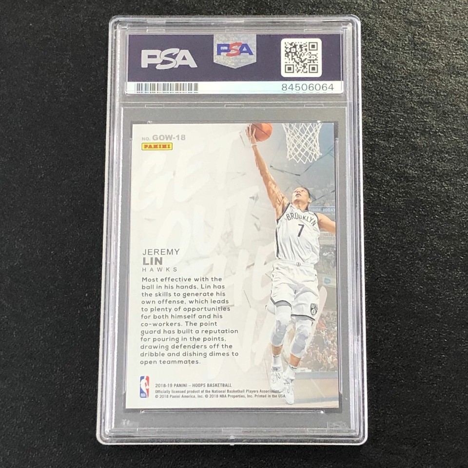 2018-19 NBA Hoops Get Out The Way #18 Jeremy Lin Signed Card AUTO PSA ...