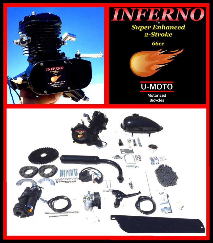 NEW COMPLETE DIY 2-STROKE 66CC/80cc MOTORIZED BIKE ENGINE KIT WITH MT ...
