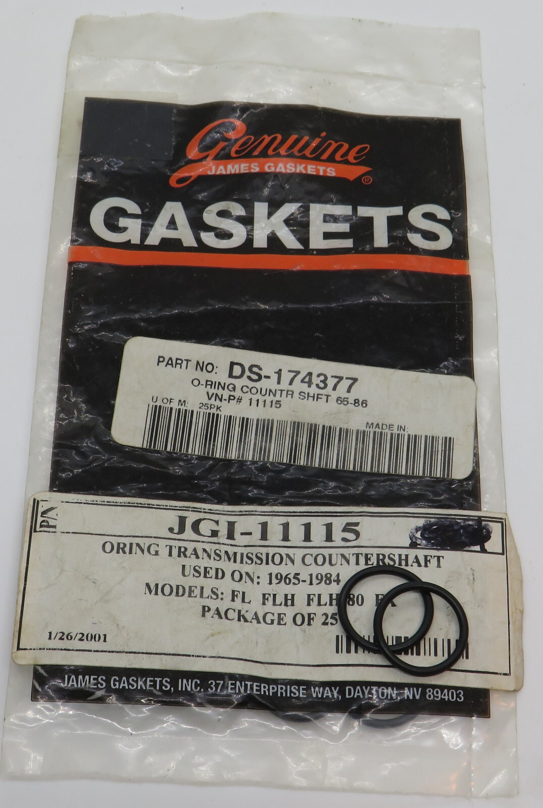 JGI-11115 James Gaskets Transmission Countershaft O-Rings (set of 2 ...