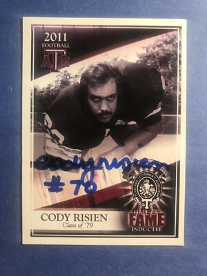 SIGNED CODY RISIEN TEXAS A&M HALL OF FAME AUTOGRAPHED CARD | eBay