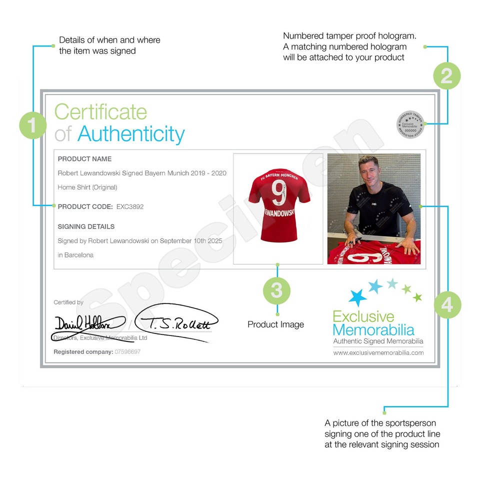 Robert Lewandowski Signed Original Bayern Munich 2019-20 Home Shirt ...