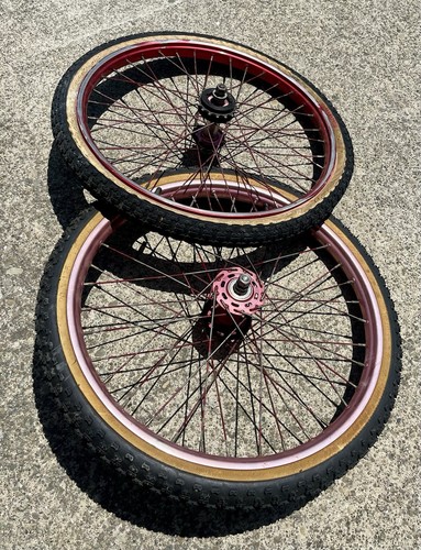 Old School Bmx Red Araya 7b Front Wheel Weinman Rear With Suntour Hub ...