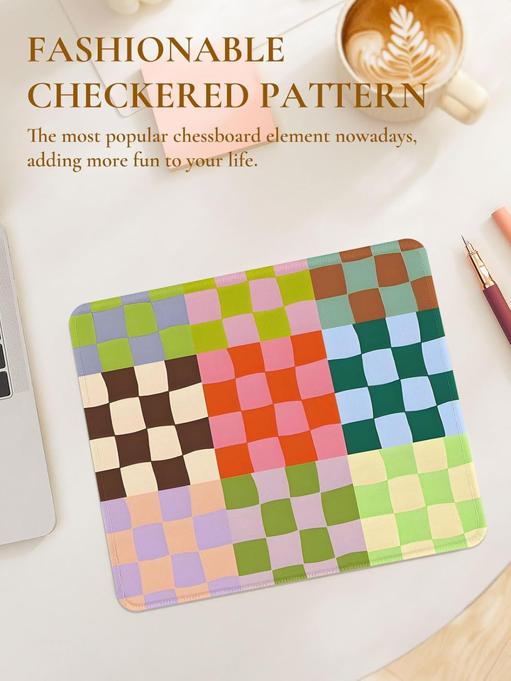 Cute Colorful Mouse Pad,Retro Checkered Pattern Mousepad,Square ...