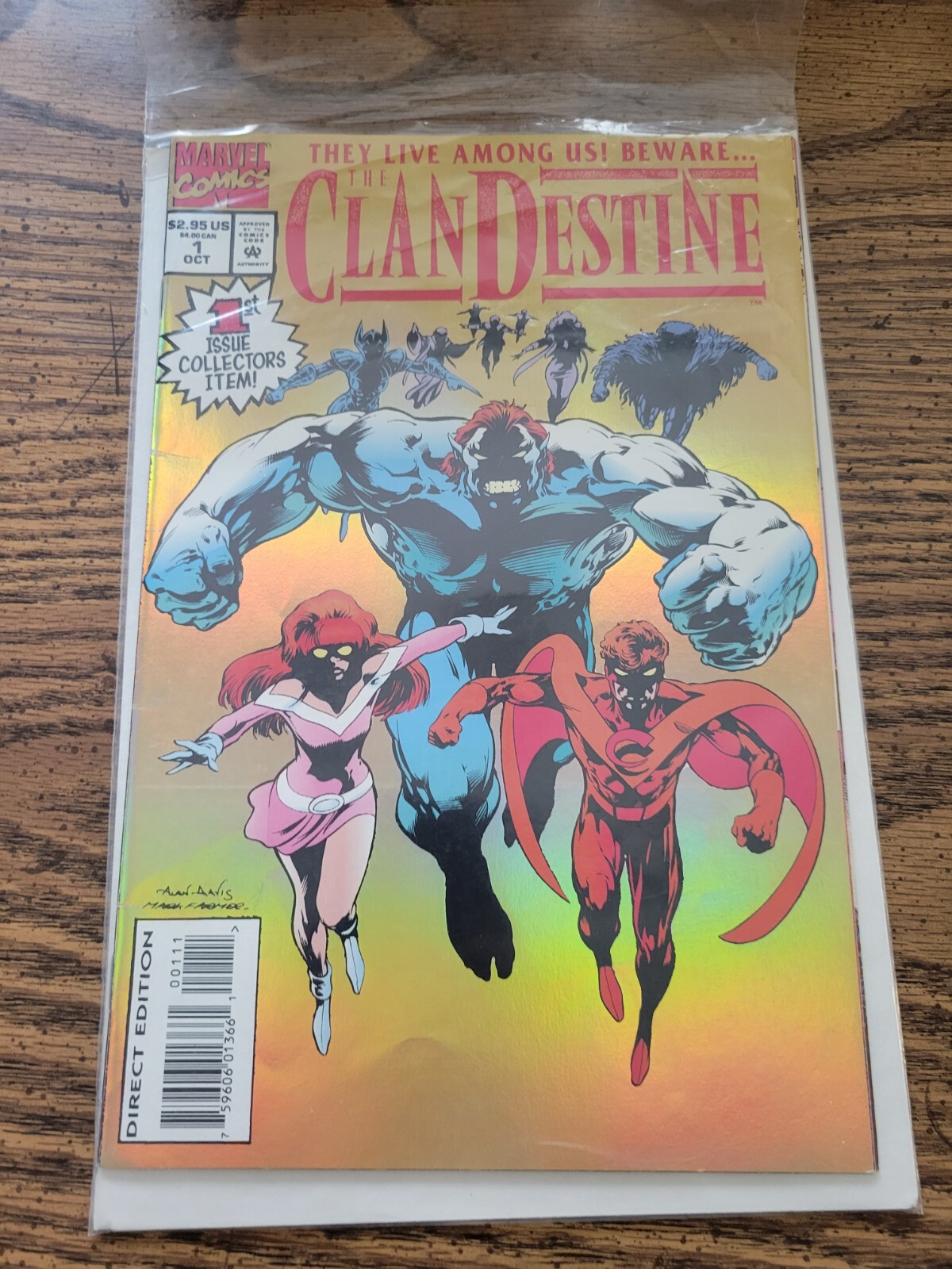 The CLANDESTINE # 1 MARVEL COMICS October 1994 ALAN DAVIS FOIL COVER ...