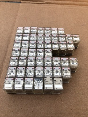 50x OMRON MY4N POWER RELAY 4PDT 220/240 VAC COIL 14 PINS Used #B-16 ...