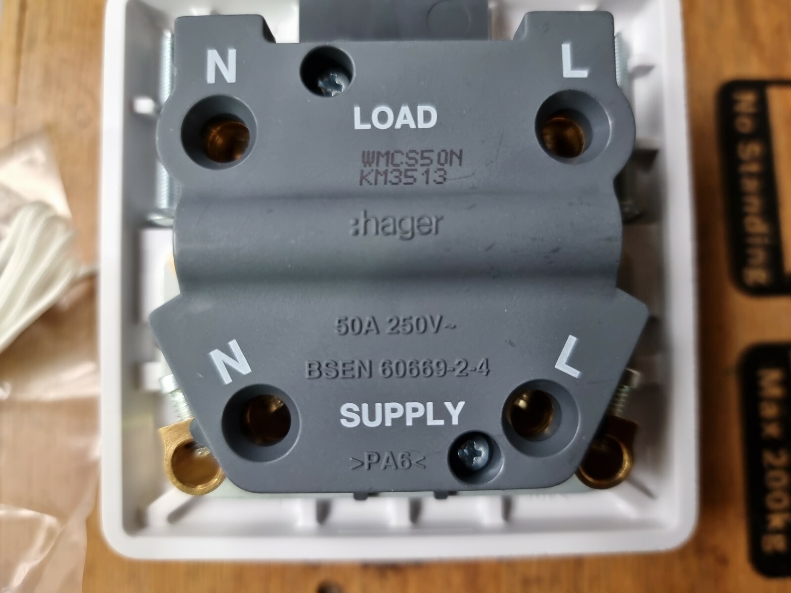 HAGER WMCS50N 50A ONE WAY DOUBLE POLE PULL CORD SWITCH WITH NEON | eBay UK