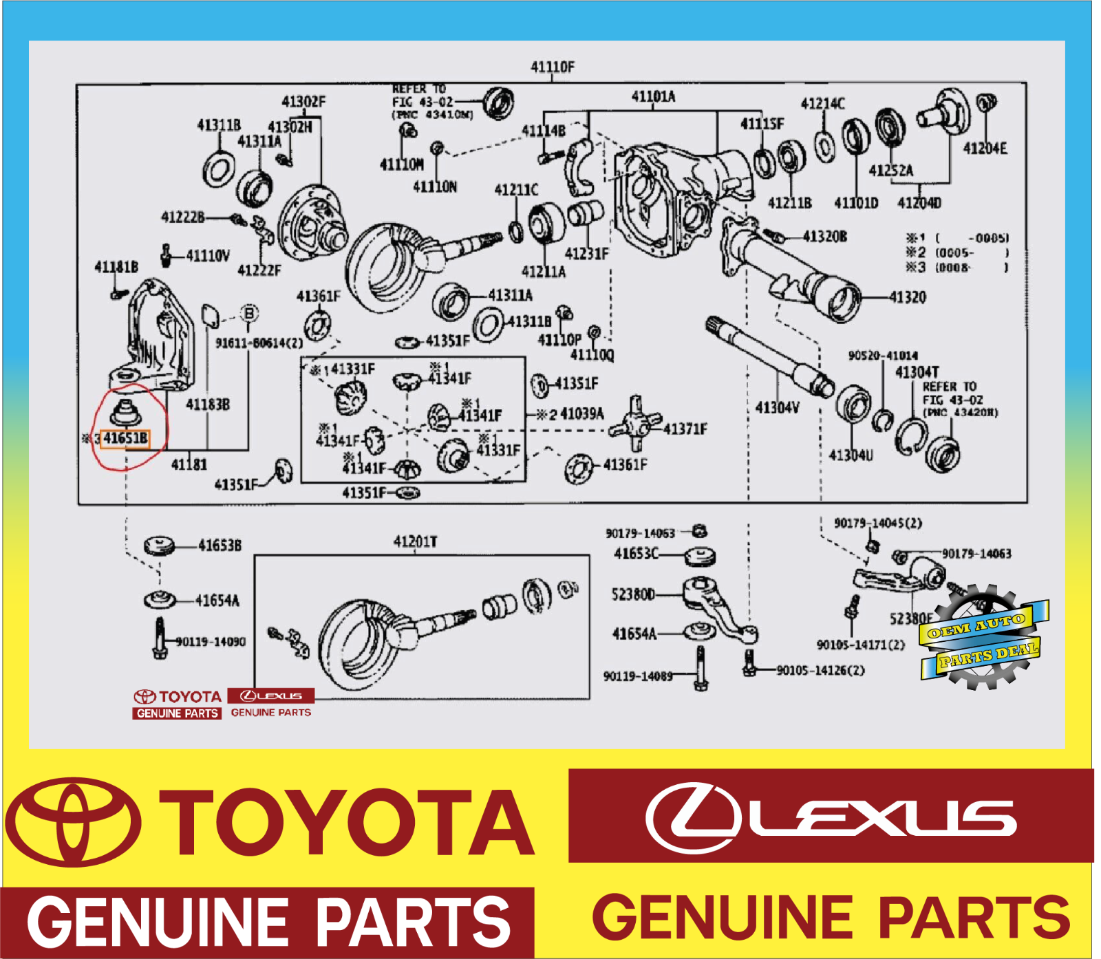 4165160010 Genuine Toyota Cushion Front Differential Mount No.1 41651 ...
