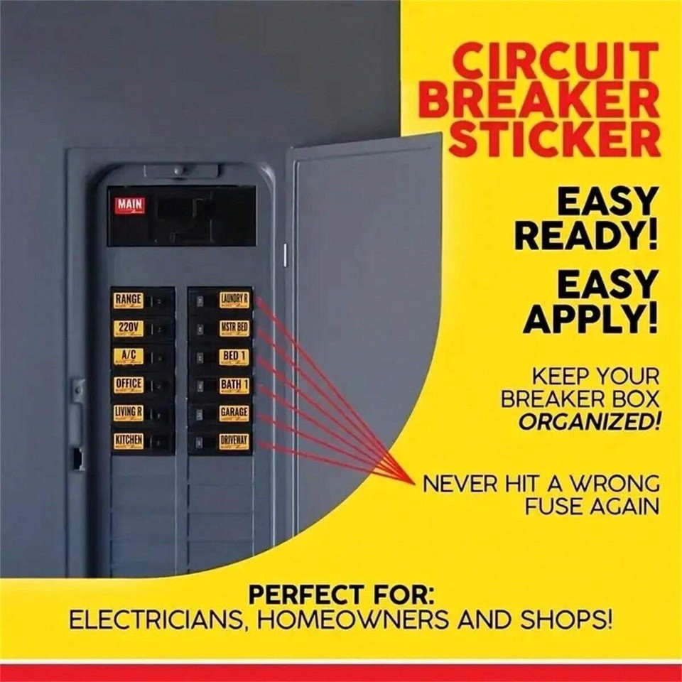 129PCS Electrical Box Labels Circuit Breaker & Fuse Box Identification ...