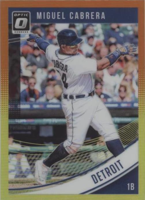 2018 Panini Donruss Optic - Miguel Cabrera #122 Red & Yellow Prizm ...