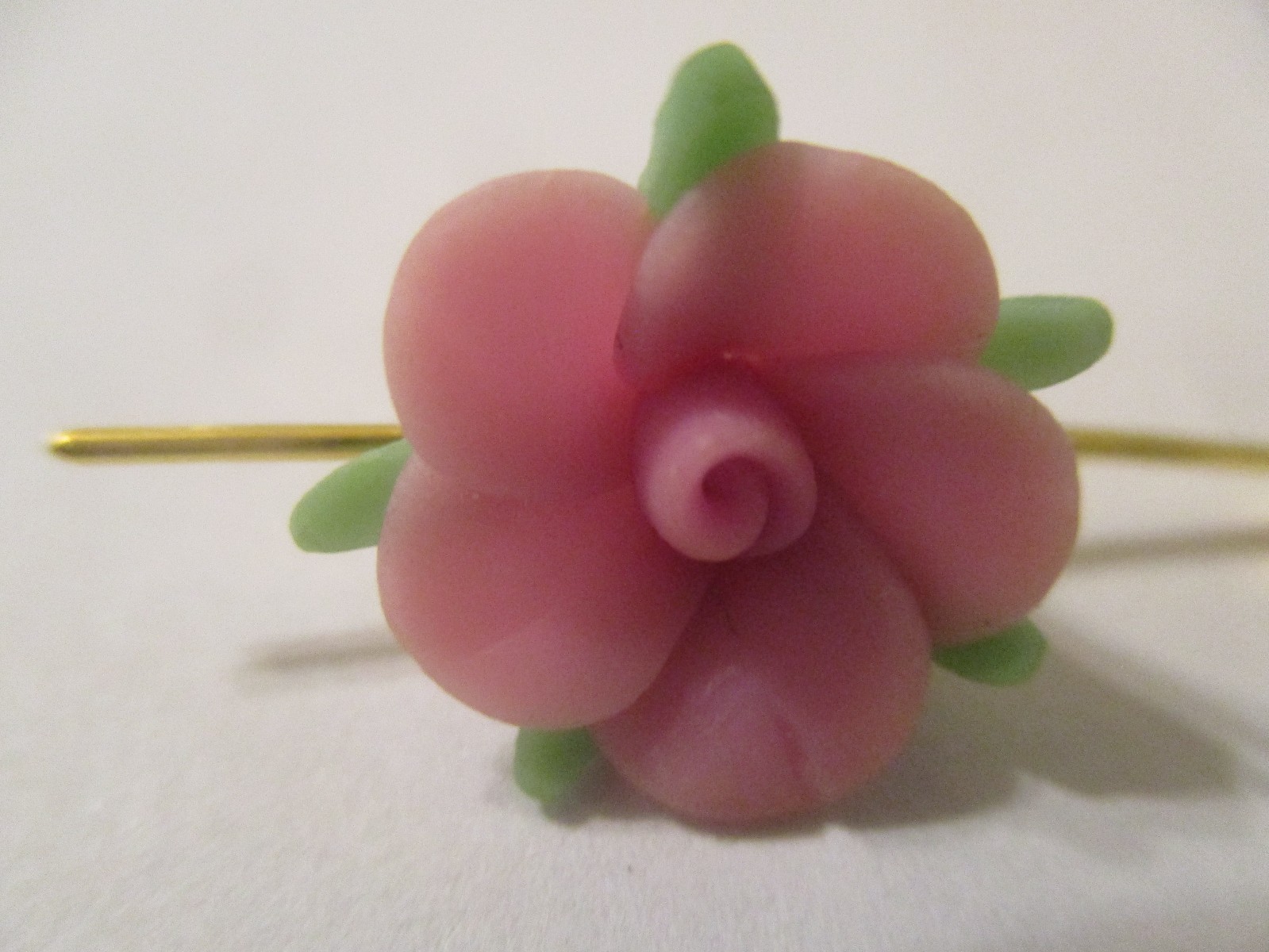 50 ~13 mm Pink Fimo Clay Flower & Leafs Beads Floral A190 | eBay