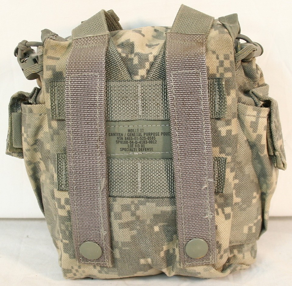 2 ACU 1 Quart Canteen Pouch, US Army MOLLE General Purpose Pouches USGI ...
