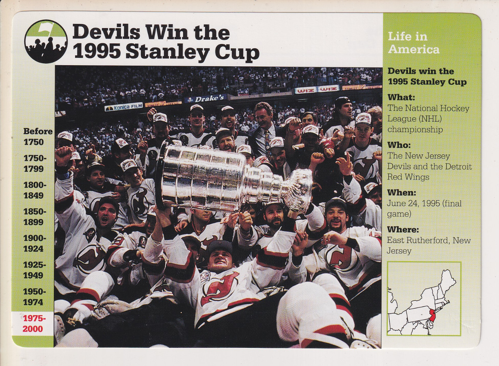 NEW JERSEY DEVILS WIN 1995 STANLEY CUP Hockey 1996 GROLIER STORY ...