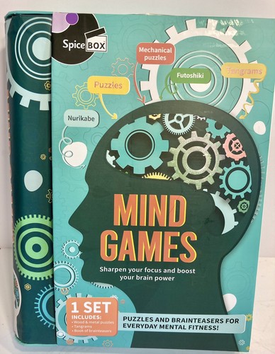 Spice Box Mind Games set Brain Power Booster Puzzles Tangrams Brain ...