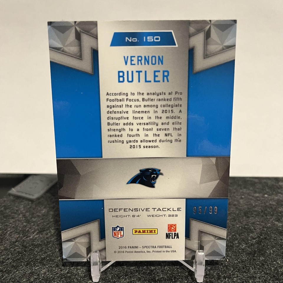 2016 Panini Spectra Vernon Butler 150 Rookie RC /99 Carolina Panthers ...