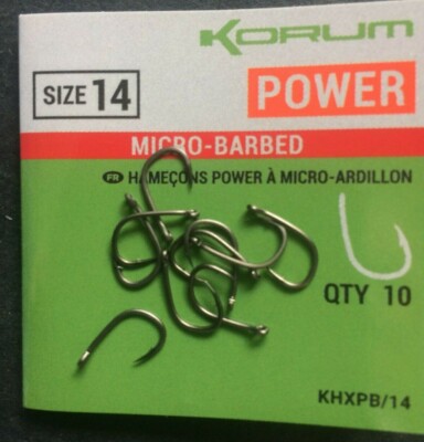 KORUM XPERT POWER HOOKS - MICRO BARBED CARP HOOKS 10 PER PACK | eBay UK